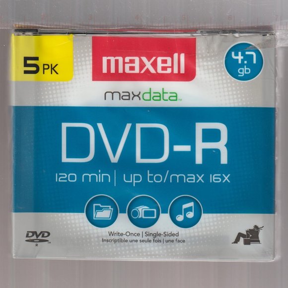 Maxell | Media | Maxell Dvdr 6x 47gb Maxdata 12 Min 5 Pack | Poshmark